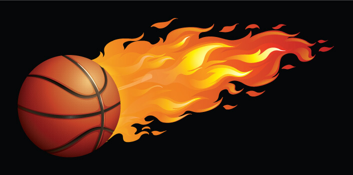 Basketball on Fire: Dynamic Sports Illustration - Graphic a2z
