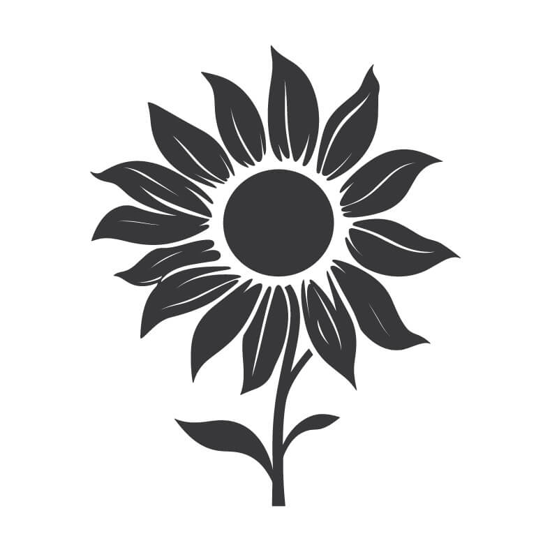 Black and White Sunflower Clip Art: Classic Floral Illustrations ...
