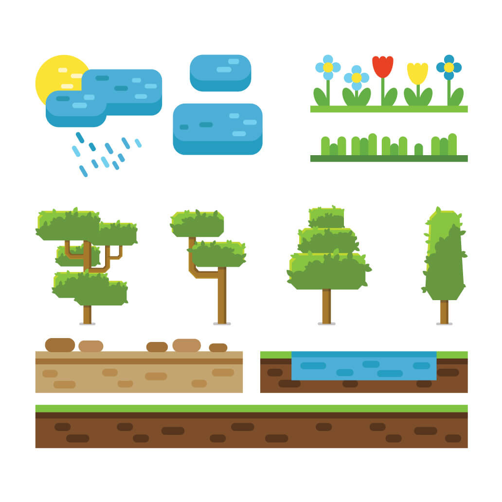 Pixelated Grass: Retro Digital Design Element - Graphic a2z