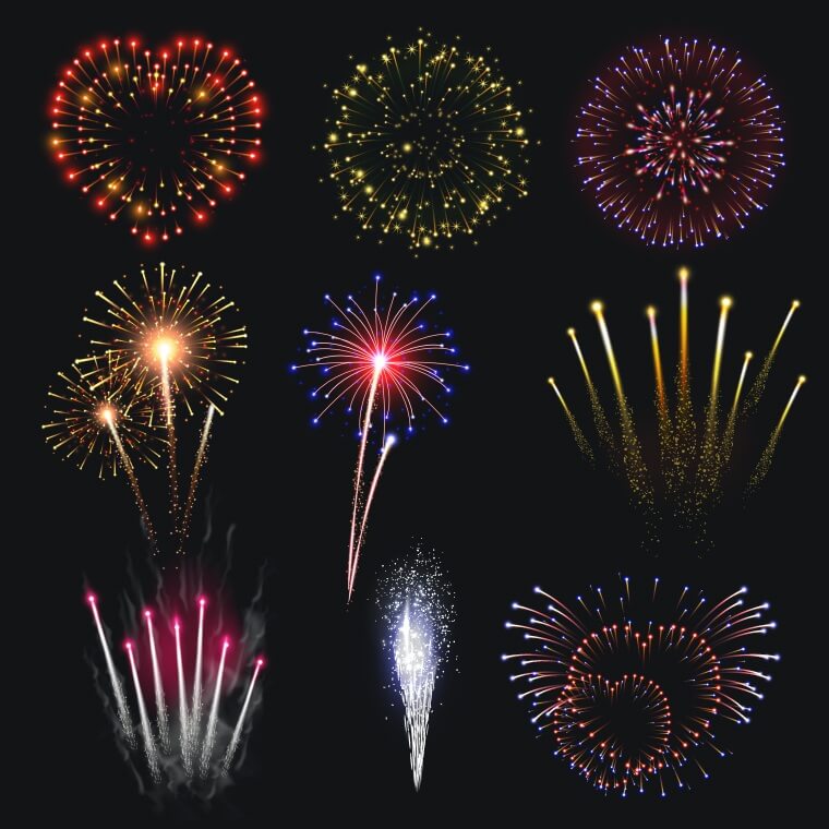 Fireworks Transparent Background: Vibrant Celebratory Elements ...