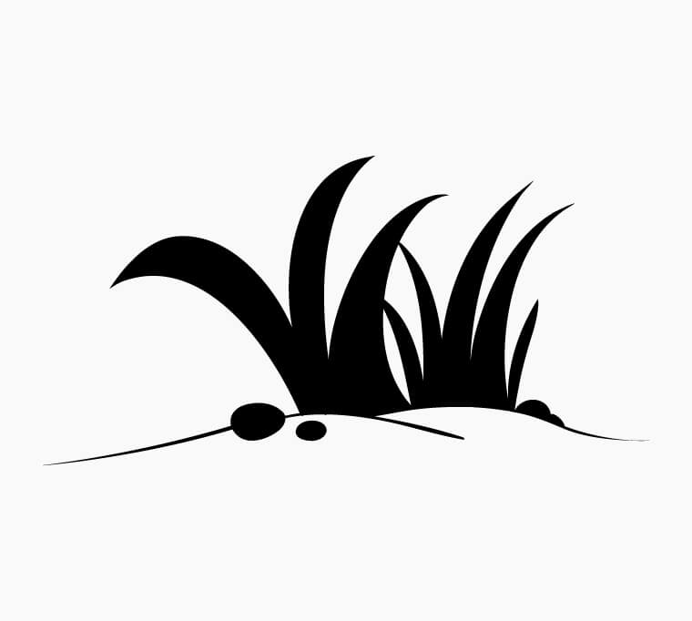 Grass Outline: Simple Natural Elements - Graphic a2z