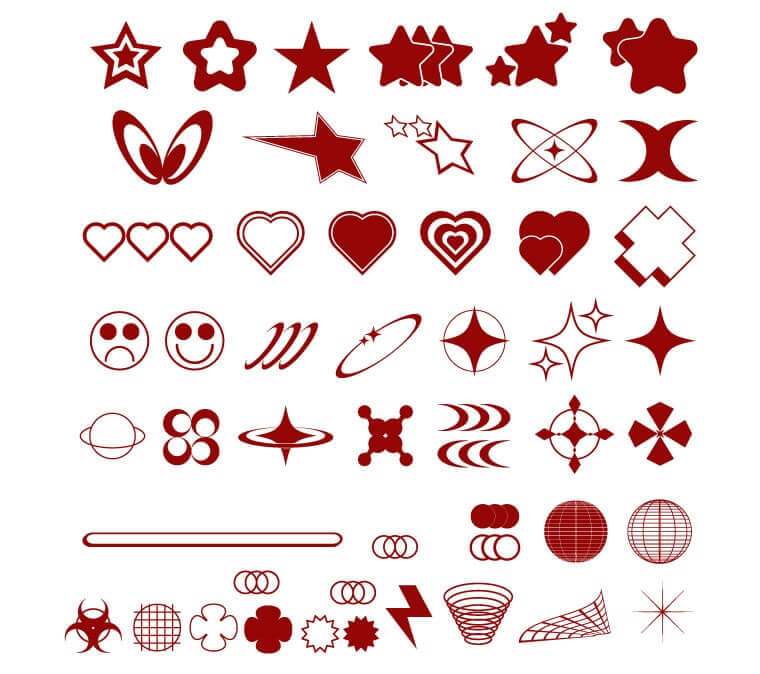 Y2K Shapes: Free EPS Graphics for Retro Futuristic Designs - Graphic a2z