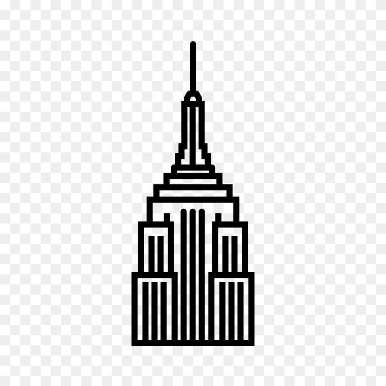 Empire State Building Icon Transparent Background - Graphic a2z